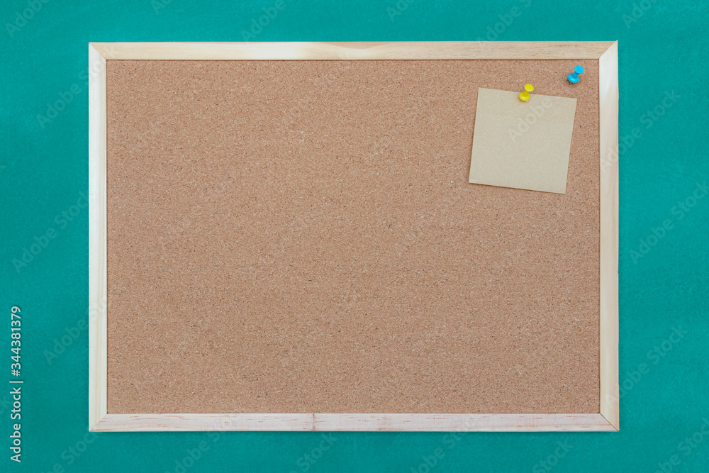 Poster Close-up brown cork board, Empty bulletin board with free space ...