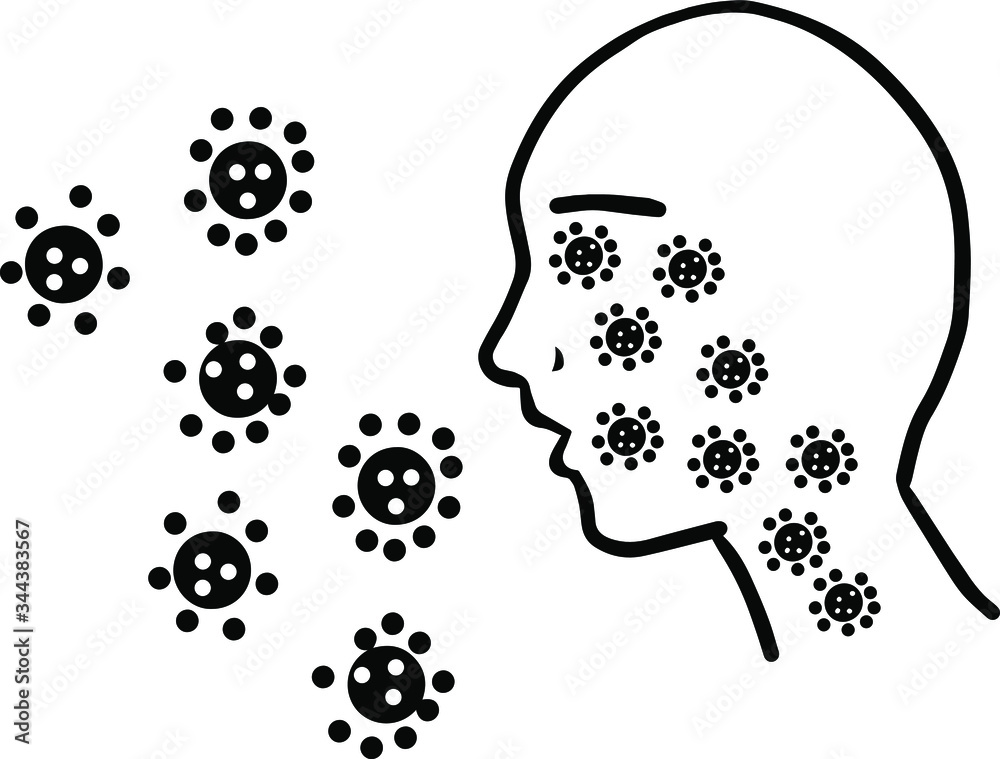 schematic coronaviruses around the head where the viruses are located ...
