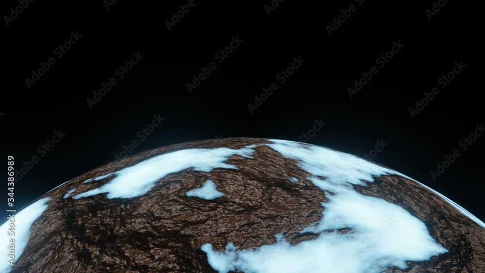 Ice Planet or Ice Age Cold World Rotate Motion Background on Half Frame ...