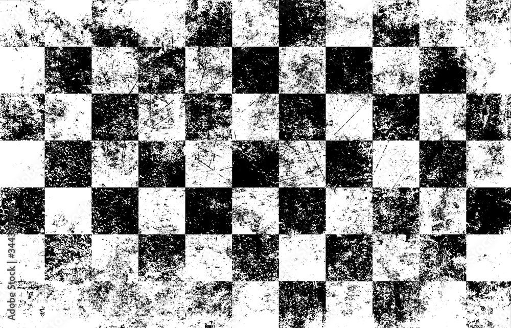 Black white checkered grunge background. Worn scratched surface. Shabby ...