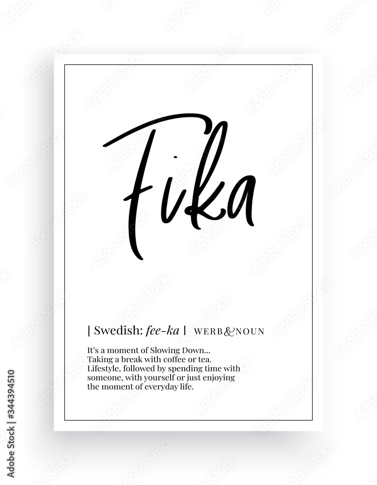 Fika definition, Minimalist Wording Design, Wall Decor, Wall Decals ...