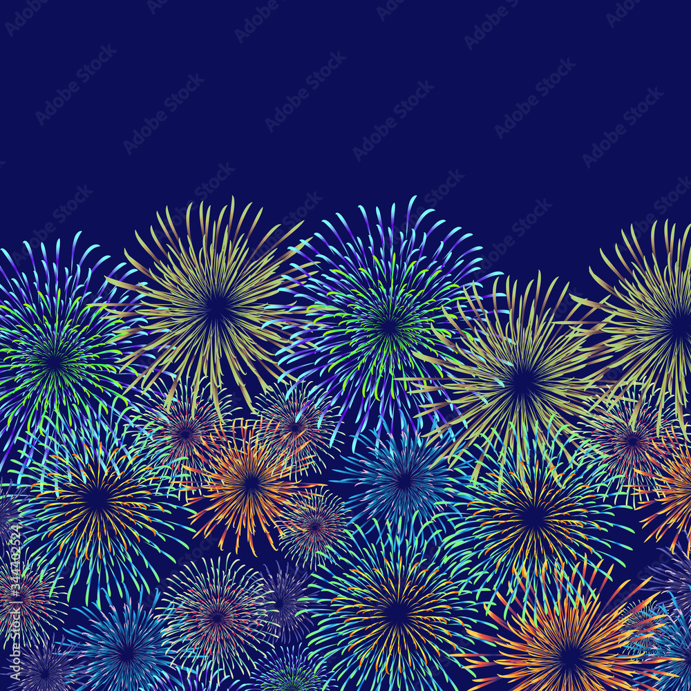 Fireworks material. Night sky fireworks background. Fireworks appear in ...