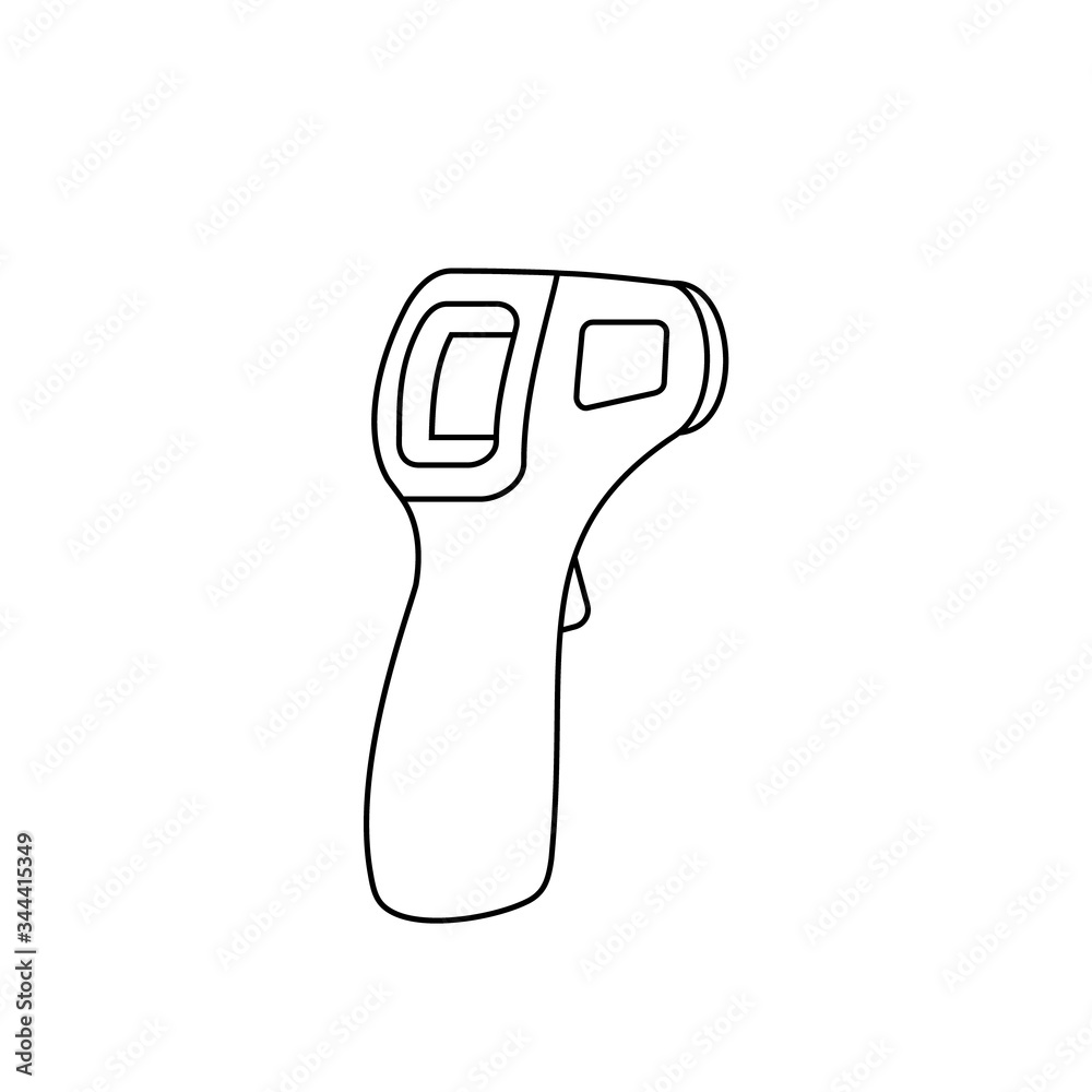 No touch thermometer line icon. Contactless infrared device for body ...