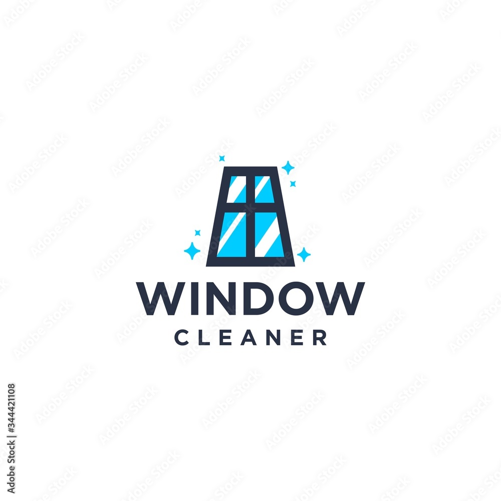 window cleaning service brand logo, house keeping service logo with ...