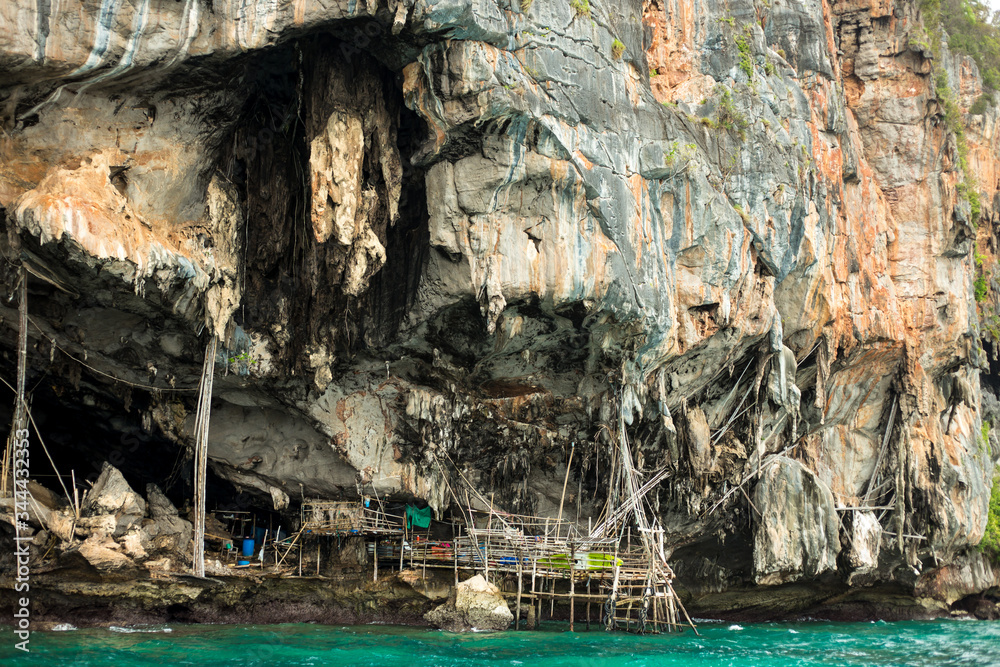 thailand, phi phi islands, viking cave, wildlife, blue water, emerald ...