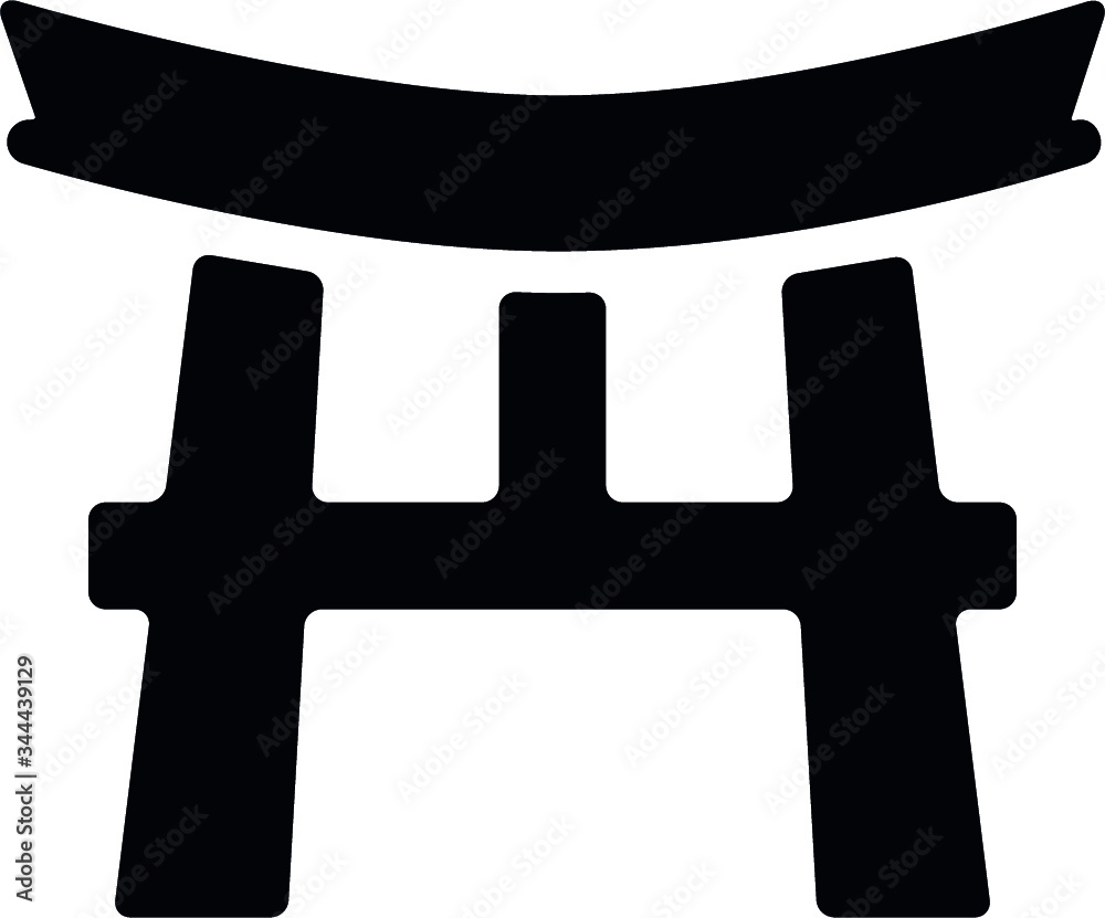 Simple Black Flat Drawing of a Japanese Culture Symbol of Hiragana ...