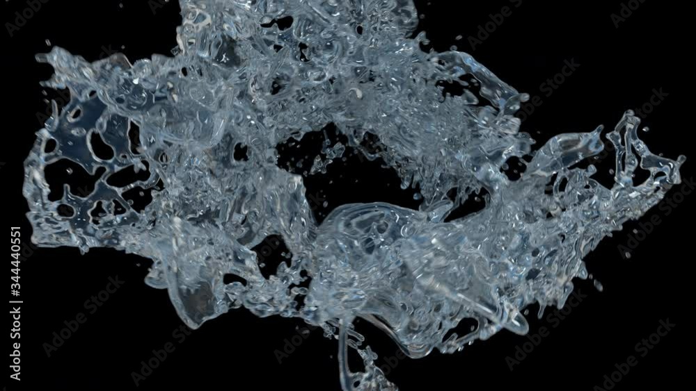 Water 3d realistic with explosion and vertex rotation on black ...