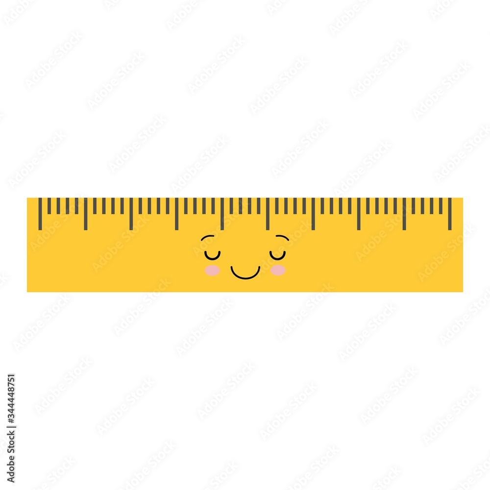 Cartoon cute sleeping school ruler isolated on white background for ...