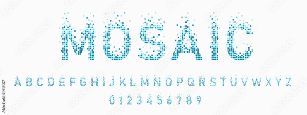 Pixel font and numbers design.Vector illustration Stock Vector | Adobe ...