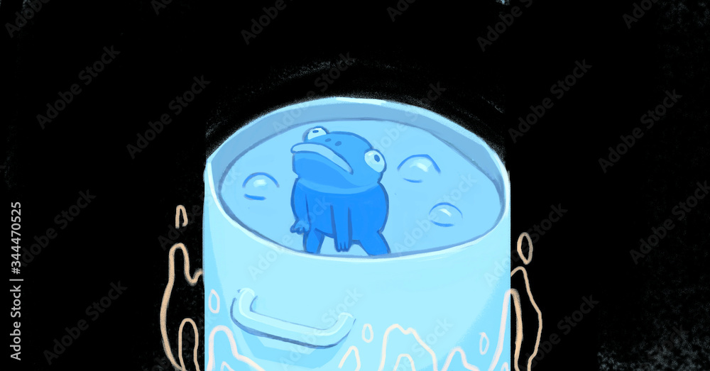 Boiling the Frog Stock Illustration | Adobe Stock
