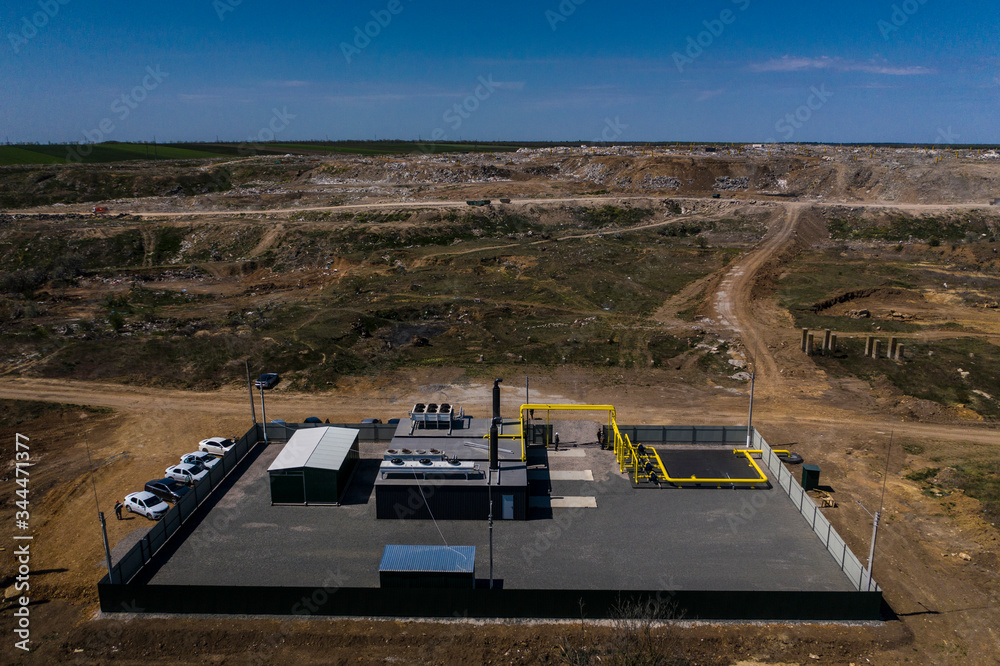 electricity from waste gas, eco energy from recycled materials Stock ...