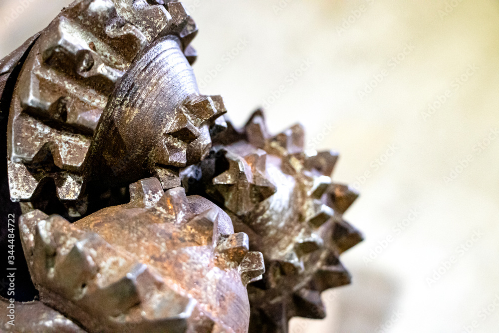 Drilling rig. Drilling tool. Crown for deep drilling. Geology. Belarus ...