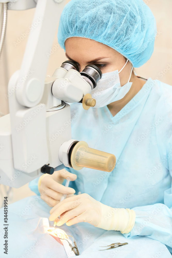 People at hospital background. Blue medical backdrop. Healthcare ...