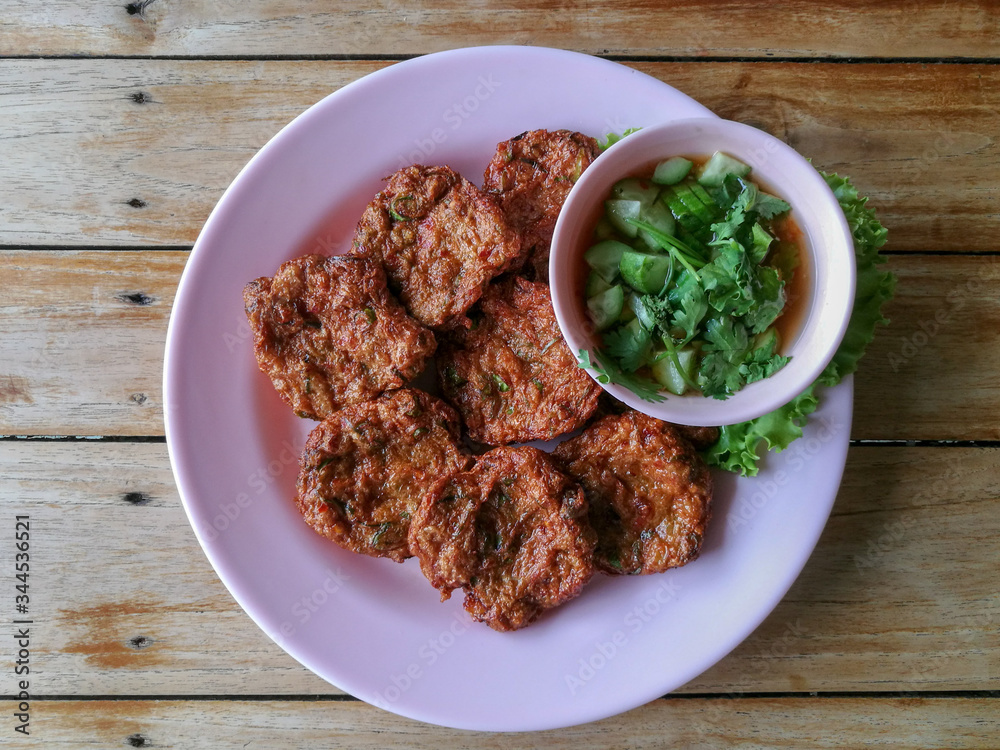 Homemade fresh cookes real traditional local exotic spicy Thai fish ...