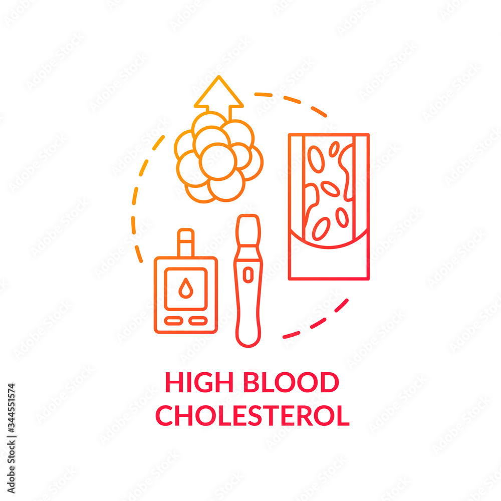 High blood cholesterol concept icon. Hypercholesterolemia ...