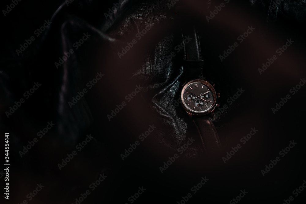 Gold LEATHER WATCH, VINTAGE STYLE WRIST WATCH, MEN'S LEATHER WATCH on ...