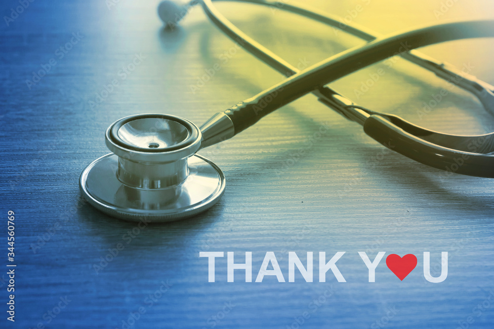 Stethoscope with "Thank You" Message for Doctor and Medical Staff Stock ...