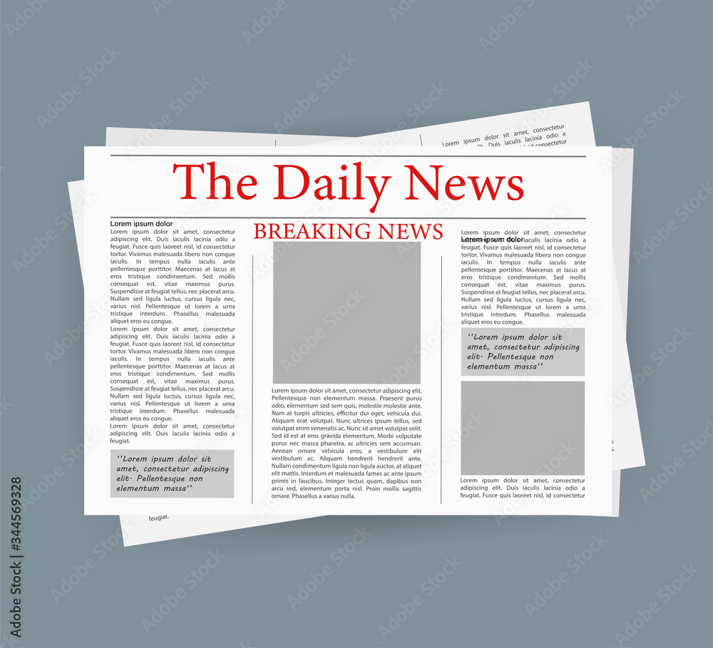 Newspaper, great design for any purposes. Vector editorial print layout ...