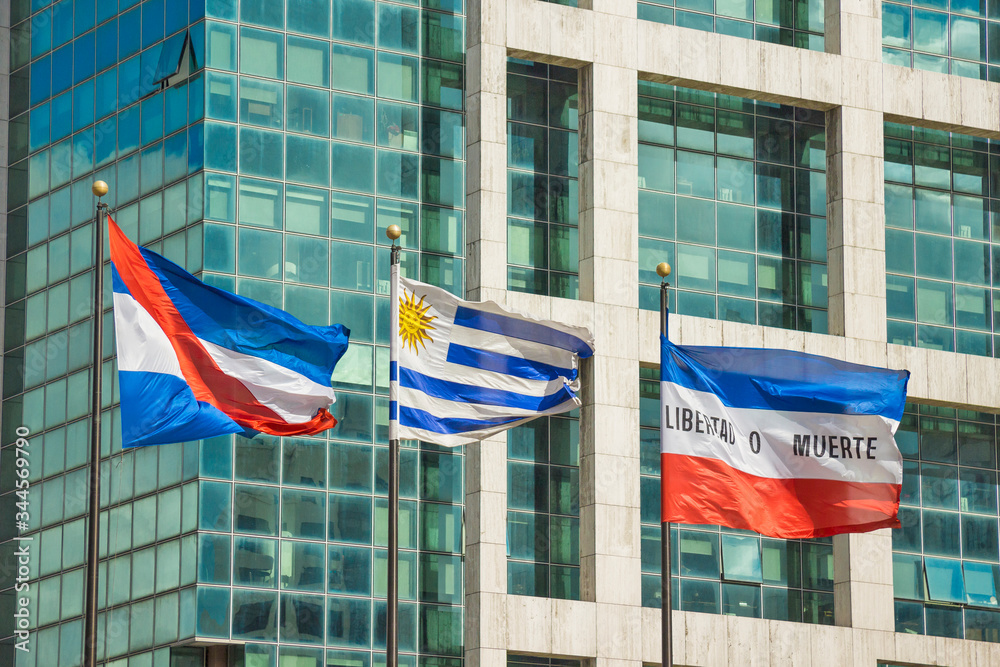 Stockfoto med beskrivningen Uruguay - Montevideo - 3 official uruguayan ...