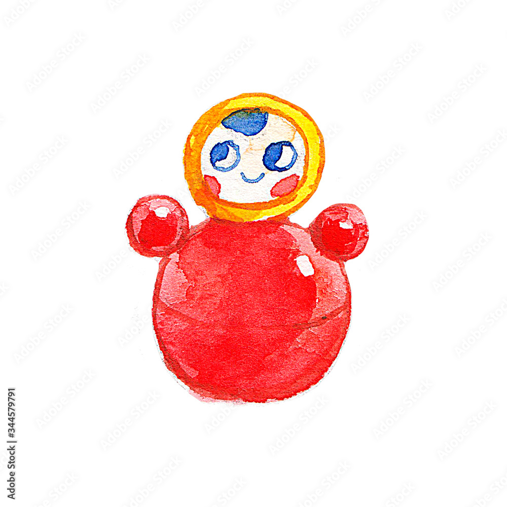 Tumbler doll. Roly-Poly toy. Russian doll nevalyashka. Tilting doll ...