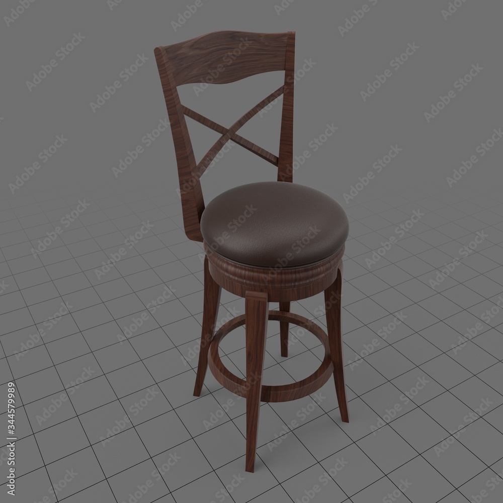 Traditional bar stool Stock 3D asset | Adobe Stock