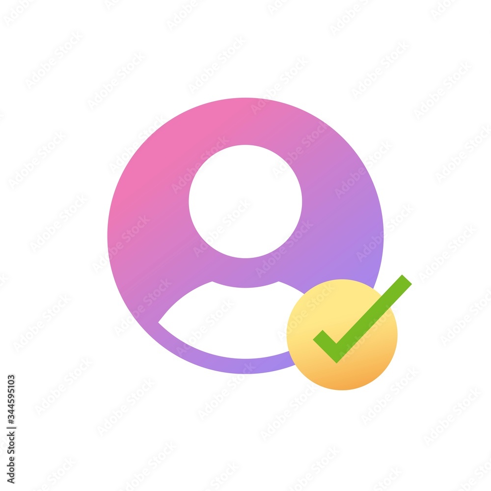 Approved my account profile user icon and checkmark or verified ...
