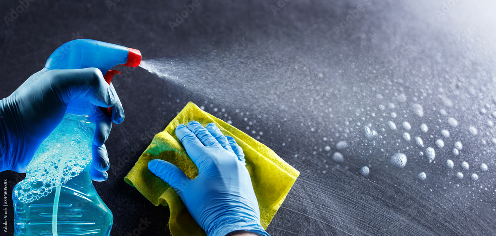 Cleaning And Disinfection With Disinfectant Spray - Protection Against ...