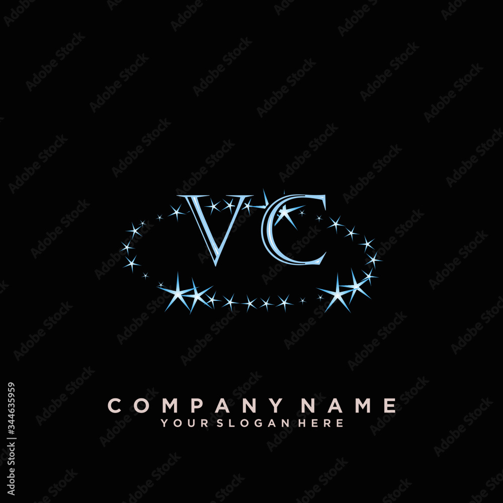Initial Letter VC Logo With circle Template Vector Stock Vector | Adobe ...