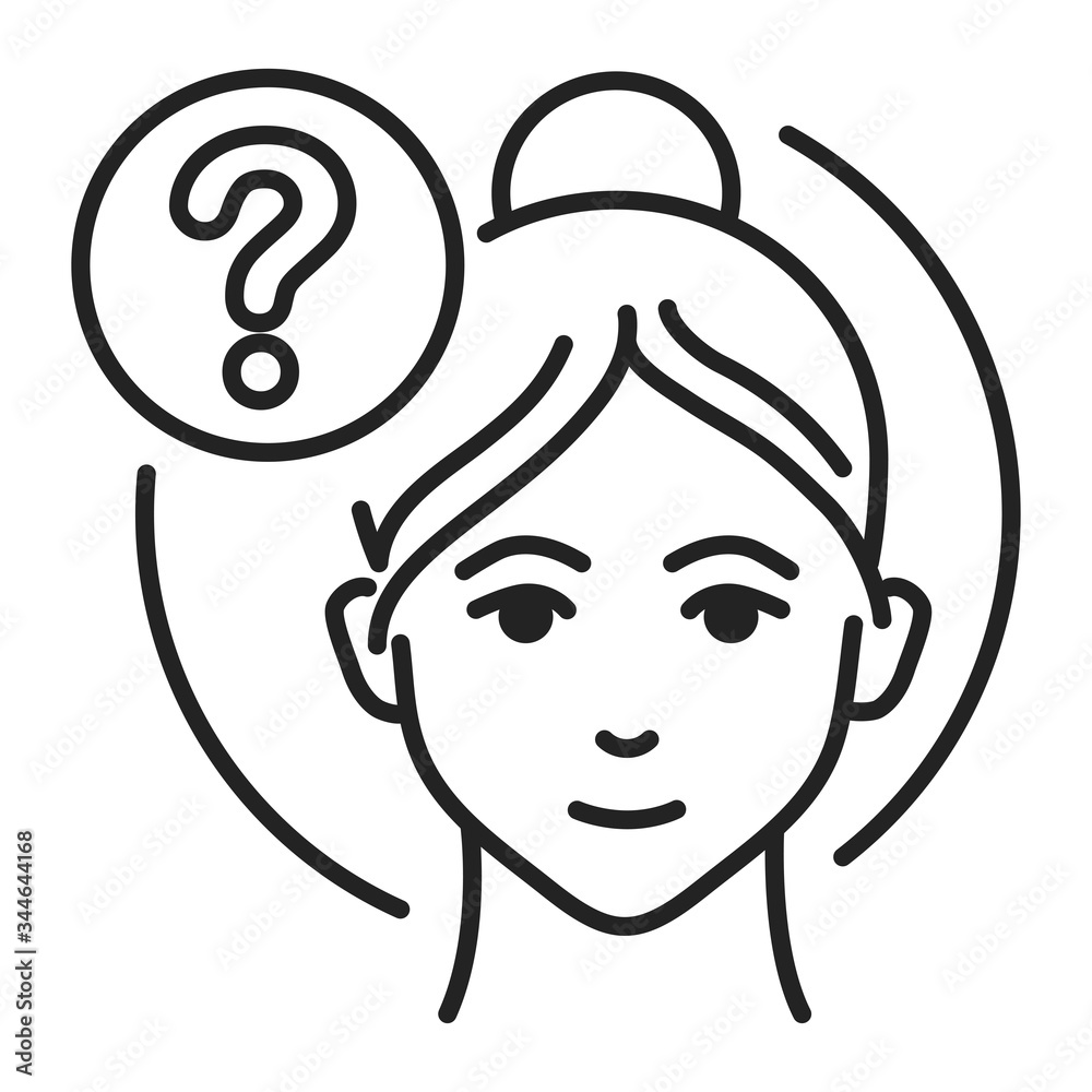 Think before you speak black line icon. Do not say anything without ...