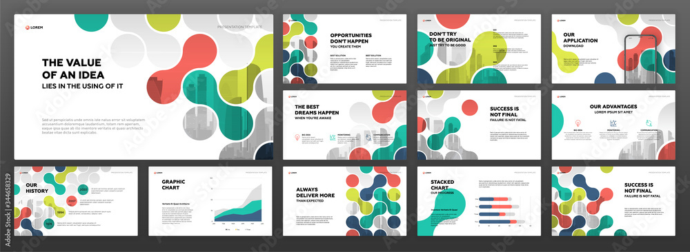 Modern powerpoint presentation templates set. Use for modern keynote ...