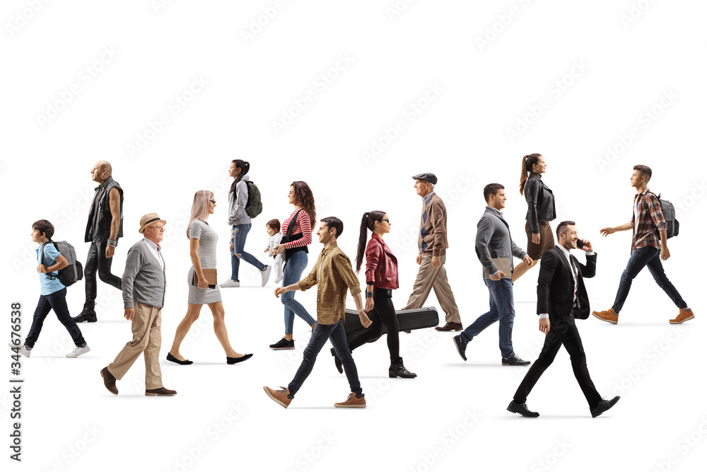 People walking in different directions foto de Stock | Adobe Stock