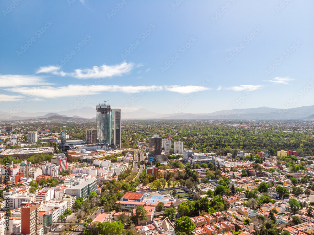 Aerial panoramic view of the tallest building under construction in ...
