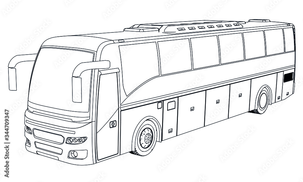 Bus outline vector illustration. Bus vehicle template vector isolated ...
