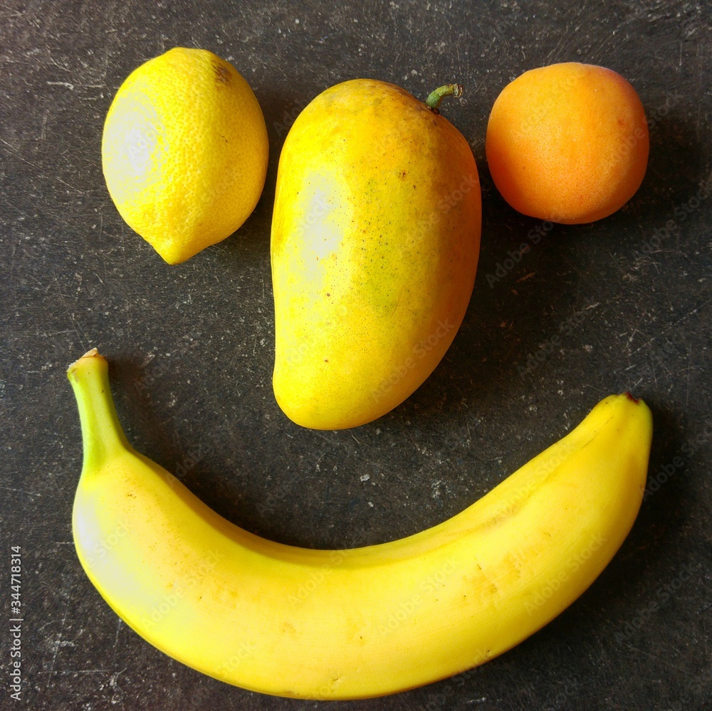 Smiley Face Made From Various Fruits Stock Photo | Adobe Stock