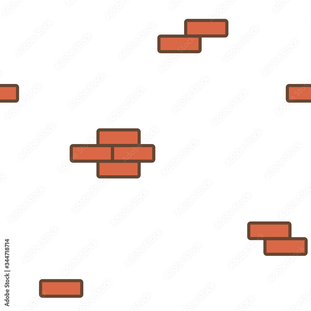 Seamless brick wall pattern, white wall with orange brickwork ...
