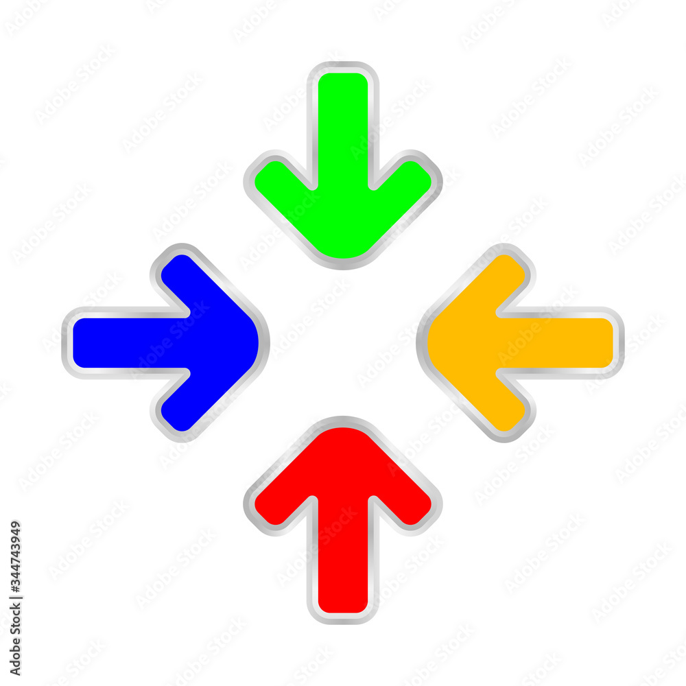 colorful expand arrow icon isolated on white, arrows pointing zoom in ... colorful expand arrow icon isolated on white, arrows pointing zoom in ...