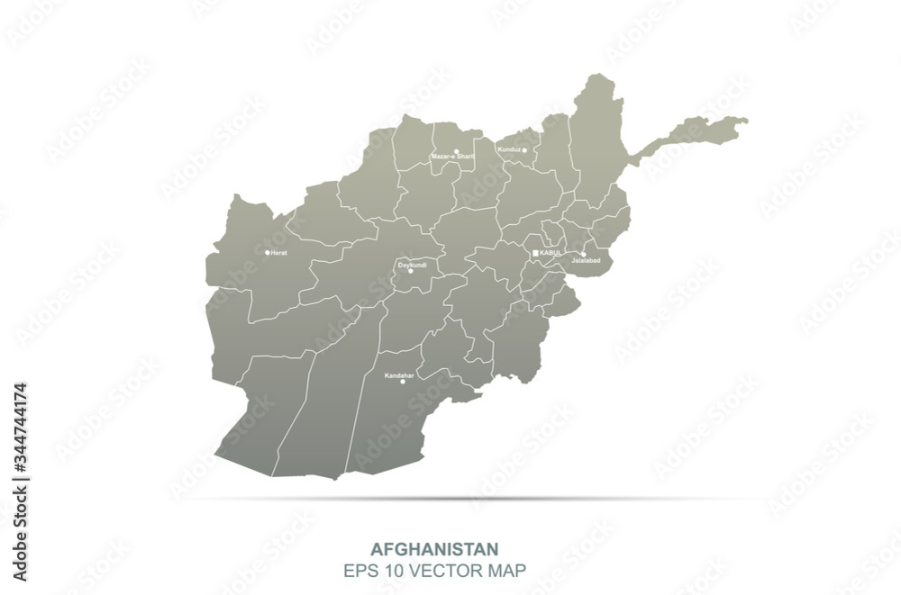 afghanistan map. vector map of afghanistan in central asia country ...
