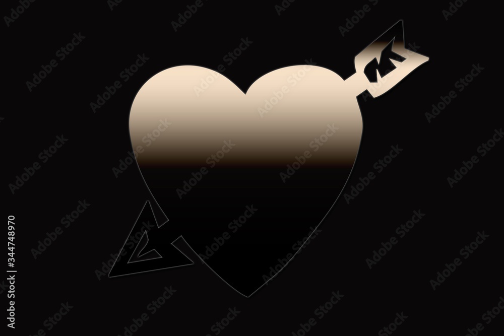 Retro gradient heart black background, great design for any purposes ...