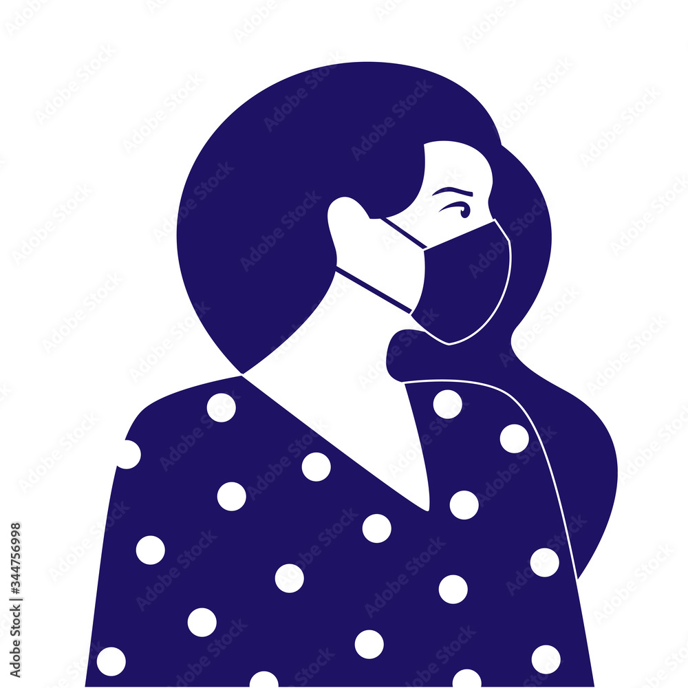 Lady in a mask. Vector for logo, sign, and mnemonic Stock Vector ...