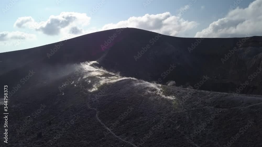 Aerial view on volcanic gas exiting through fumaroles on Vulcano island ... Aerial view on volcanic gas exiting through fumaroles on Vulcano island ...