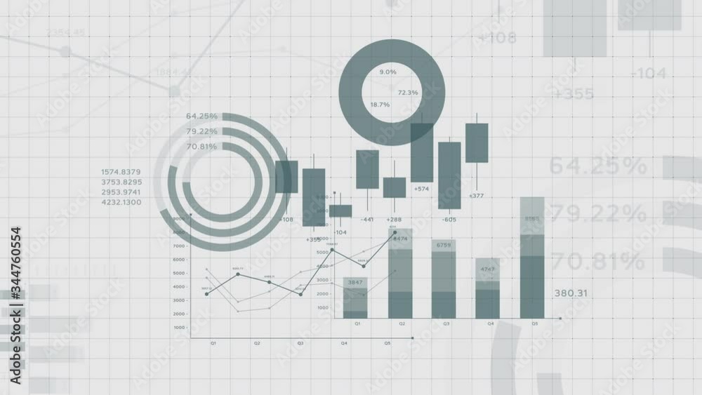 Gray infographic animation on white background flat design, 4k Stock ...
