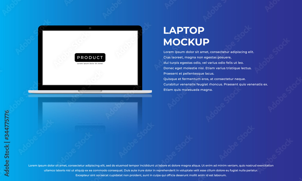 Laptop Mockup Design Poster Advertisement Flyer Vector Illustration ...