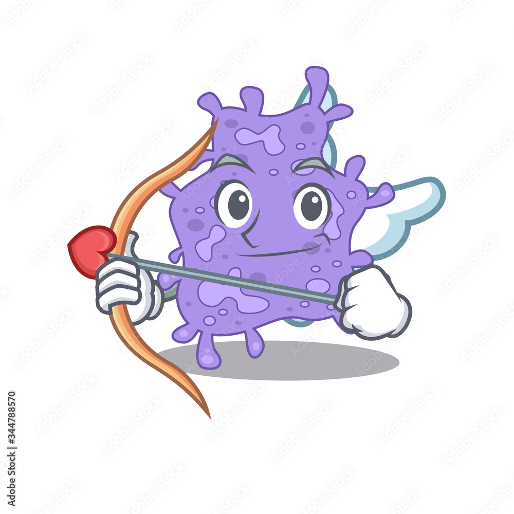 Staphylococcus aureus in cupid cartoon character with arrow and wings ...