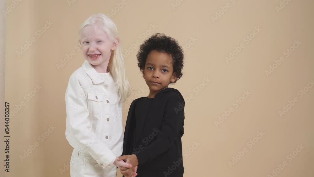 Friendship between two children of different nationalities, beautiful ...