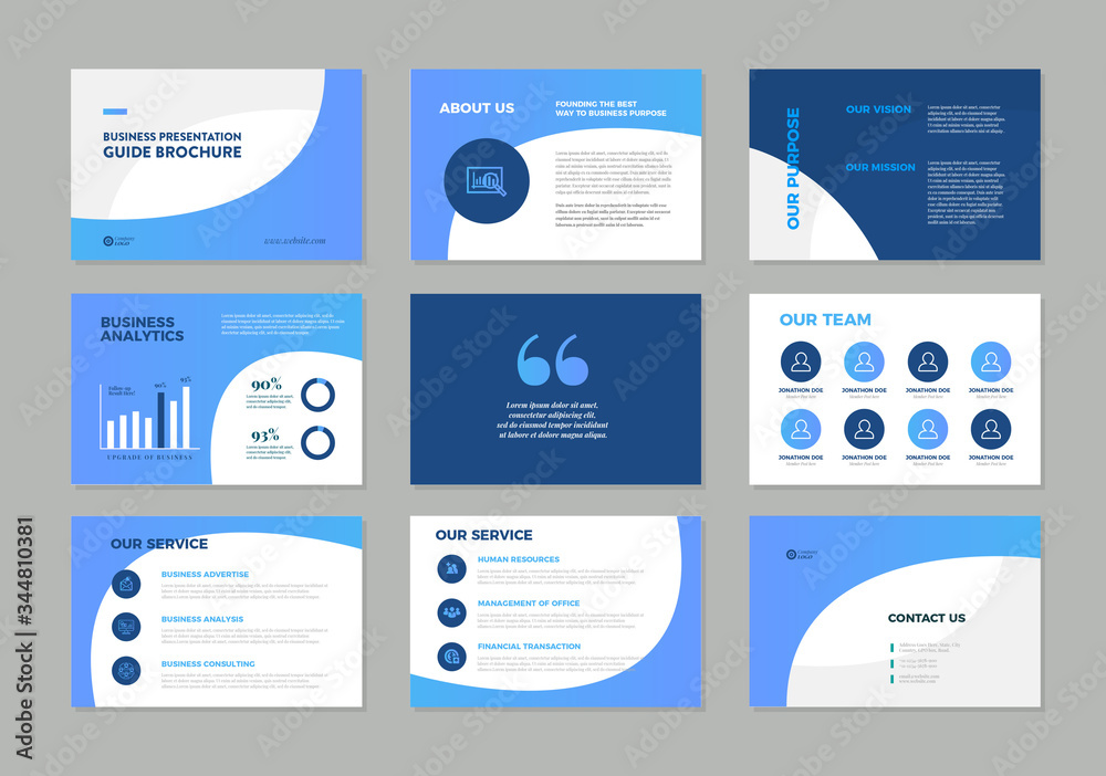 Business Presentation Brochure Guide Design | Powerpoint Slide Template ...