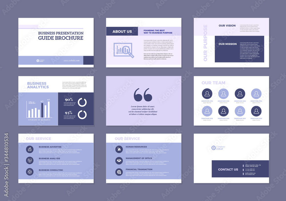 Business Presentation Brochure Guide Design | Powerpoint Slide Template ...