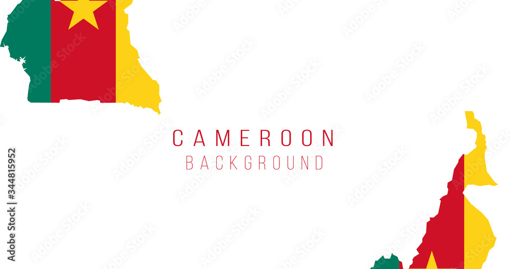 Cameroon flag map background. The flag of the country in the form of ...