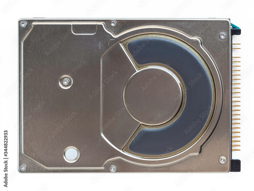 Computer hard disk, top view, isolated on white background Stock Photo ...