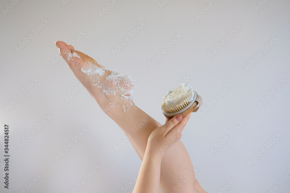 The Heel Of The Foot With Bad Skin Is Covered With Cracks. White ...