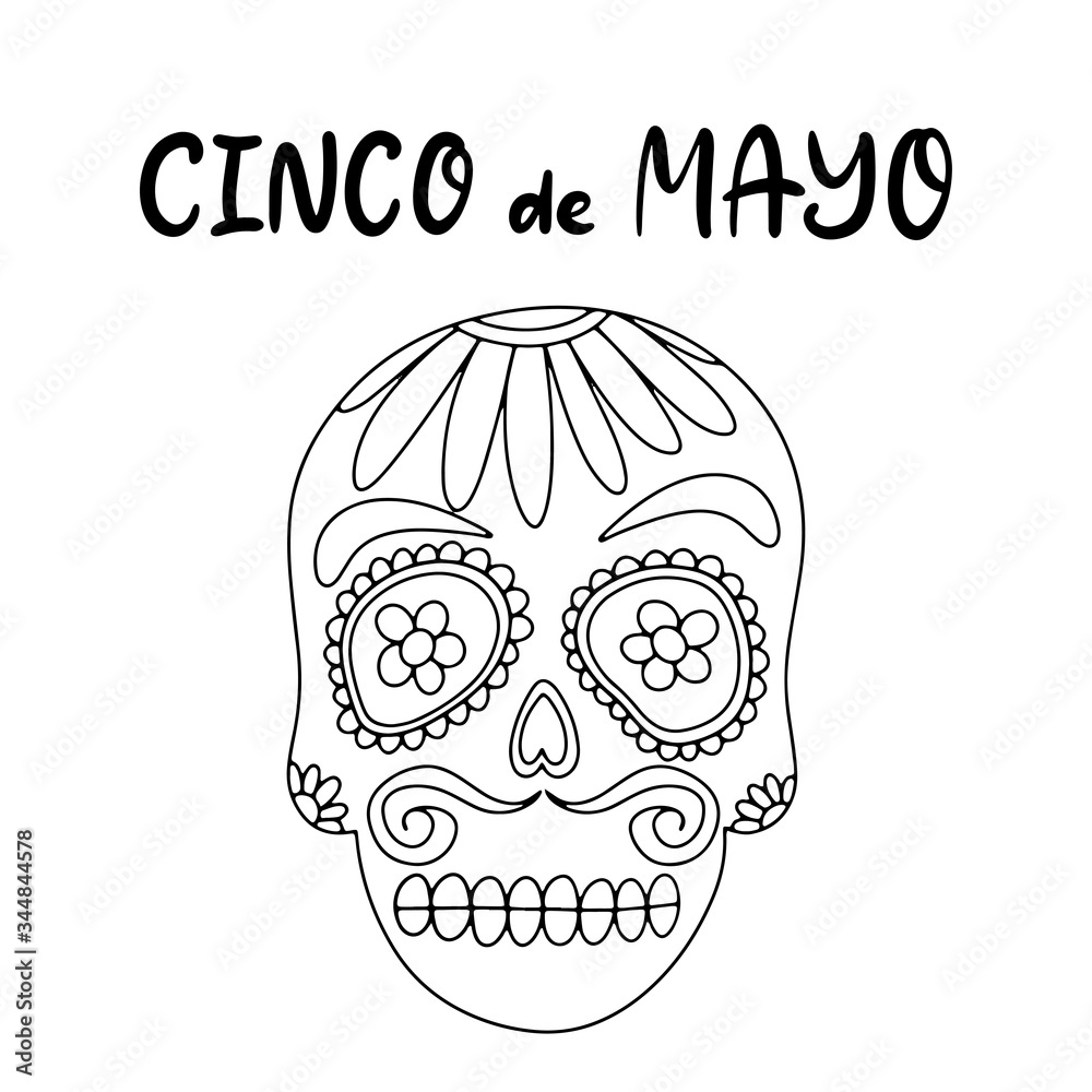 Cinco De Mayo Skull Drawings